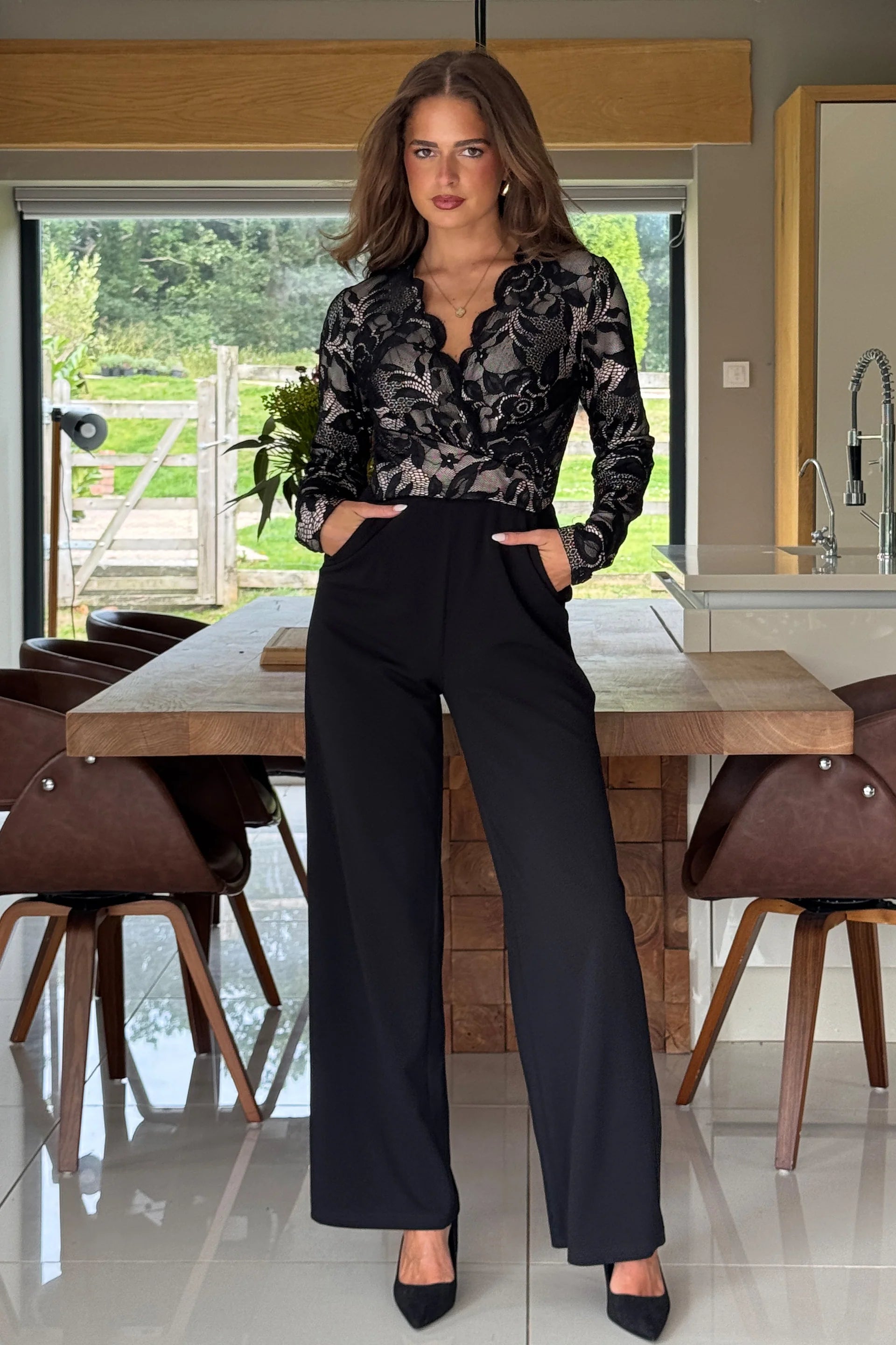 Maddie Lace Top Jumpsuit – Your Boutique 365